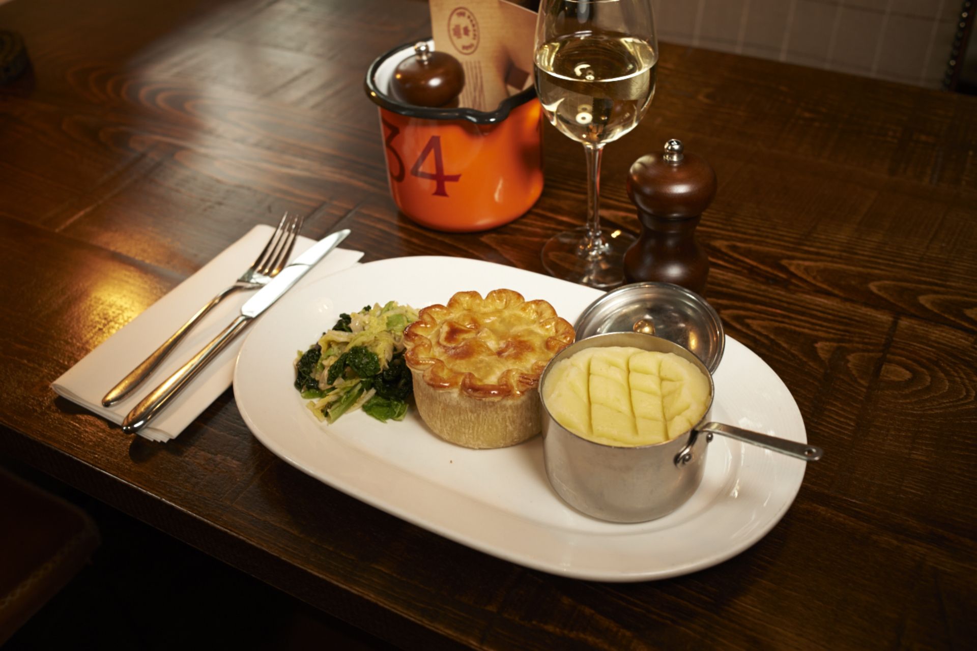 Food at The Parcel Yard Pub & Restaurant, King's Cross Station